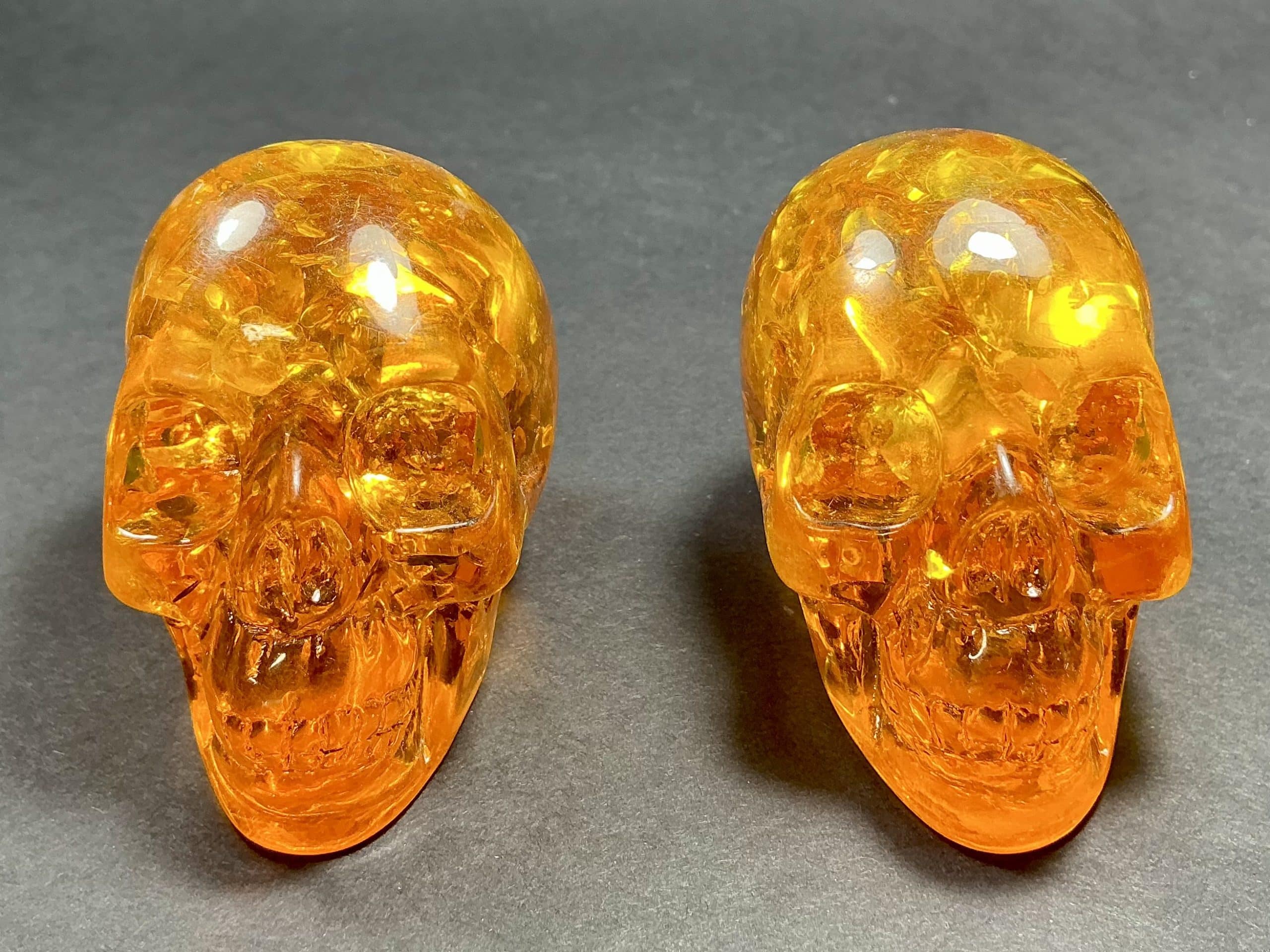 CL300 Reconstituted Amber Skulls - Set of 2. - The Rock Shed