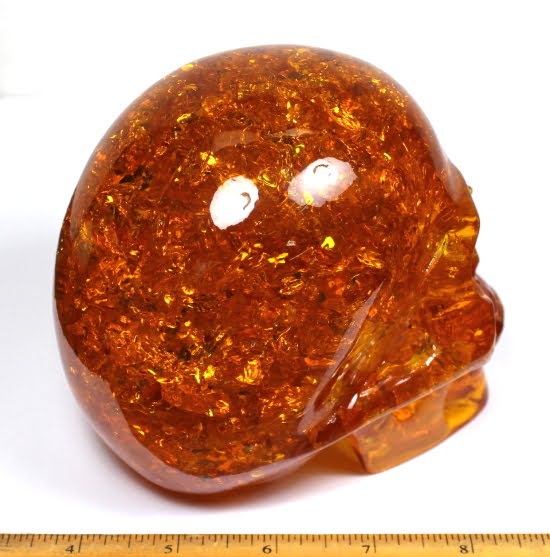 PR325 Reconstituted Amber Skull - The Rock Shed