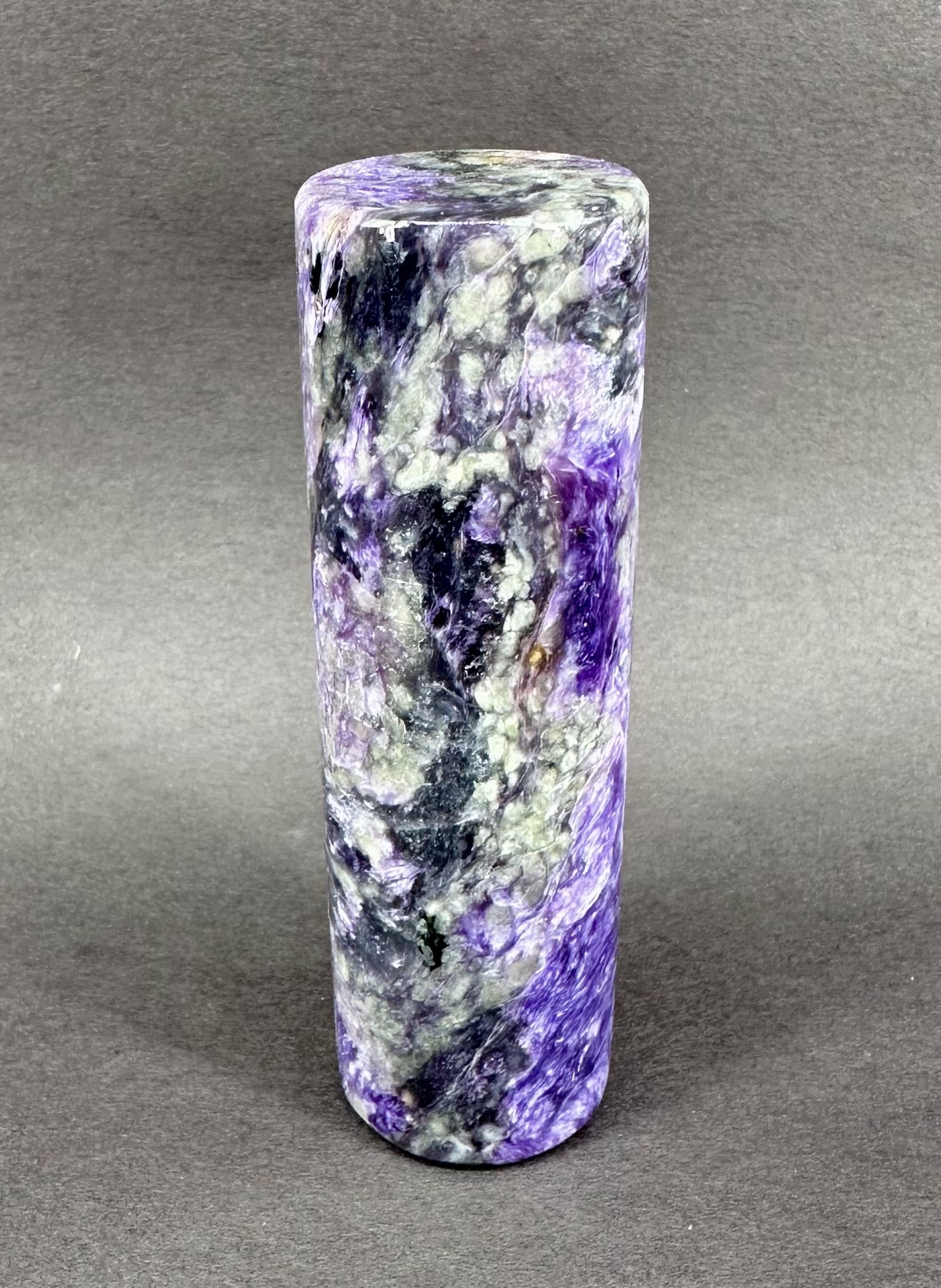 PR600 Charoite Cylinder Decorator - The Rock Shed
