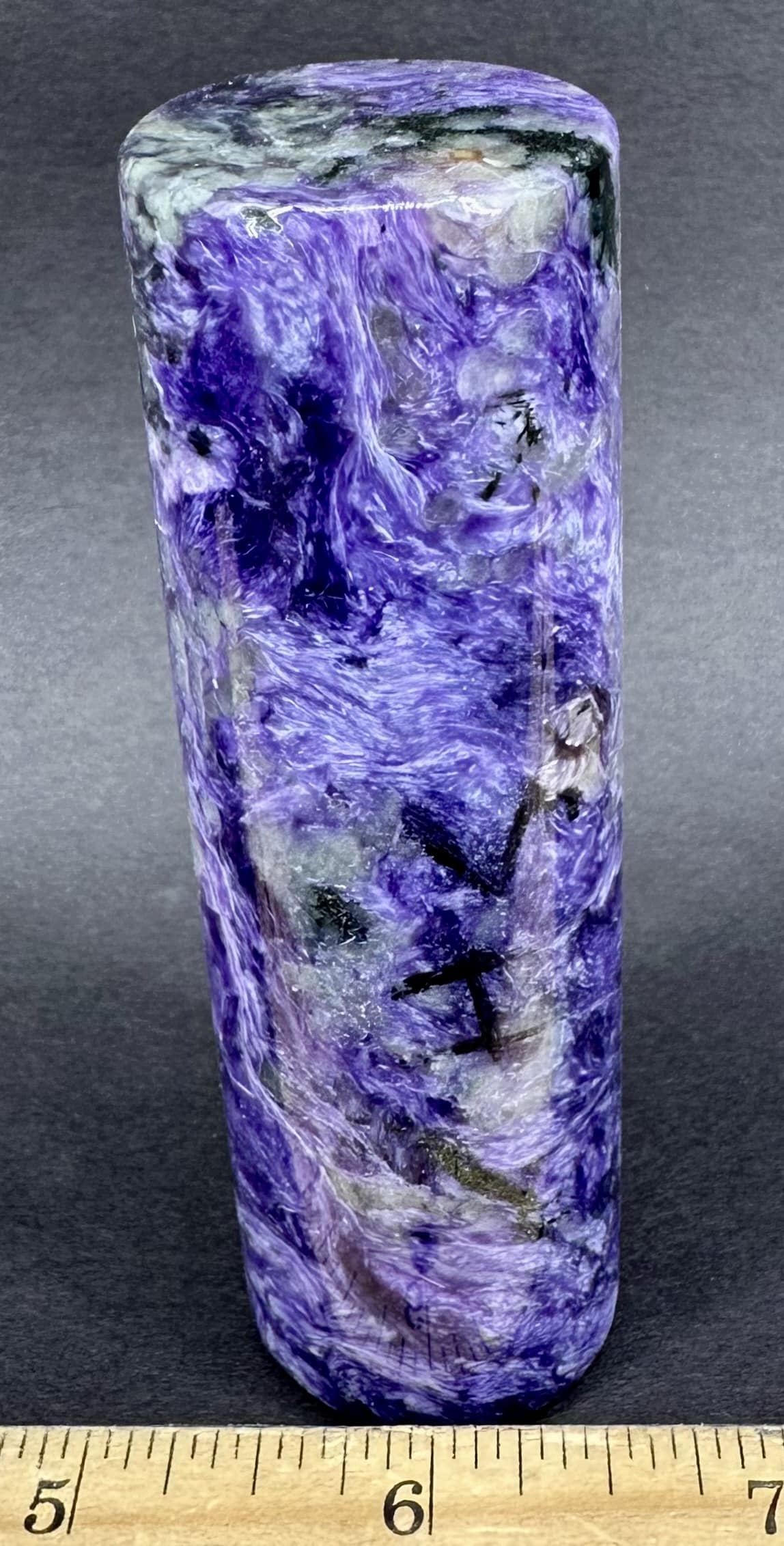 PR600 Charoite Cylinder Decorator - The Rock Shed