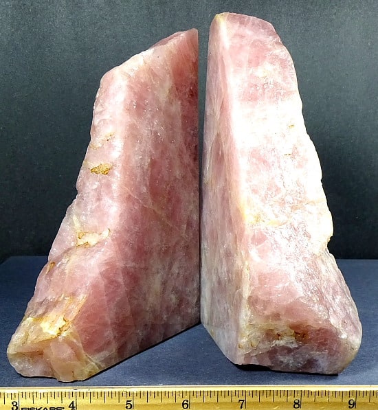 BK102 Rose Quartz Bookends - The Rock Shed