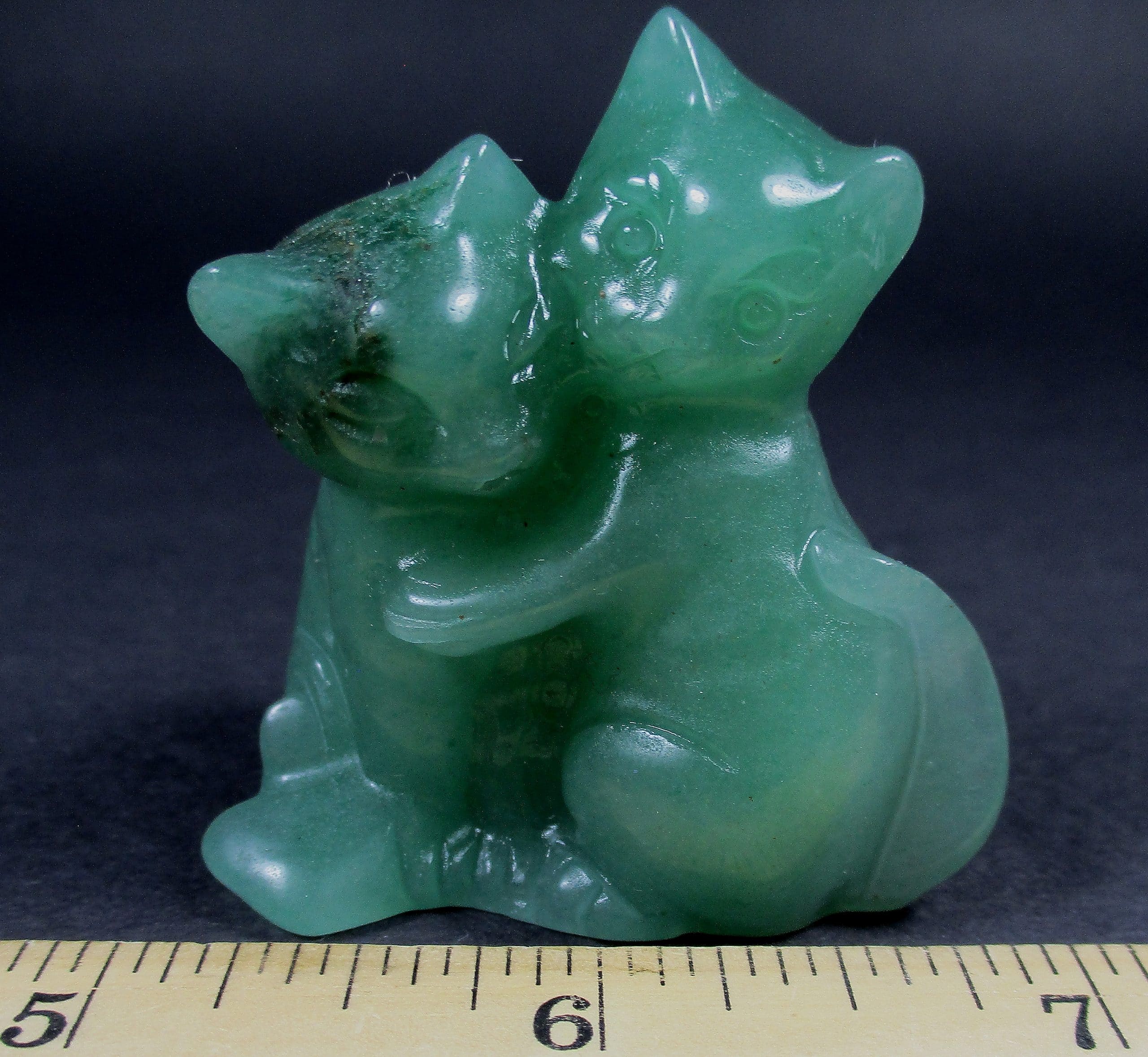 CV410 Green Aventurine Cats - The Rock Shed