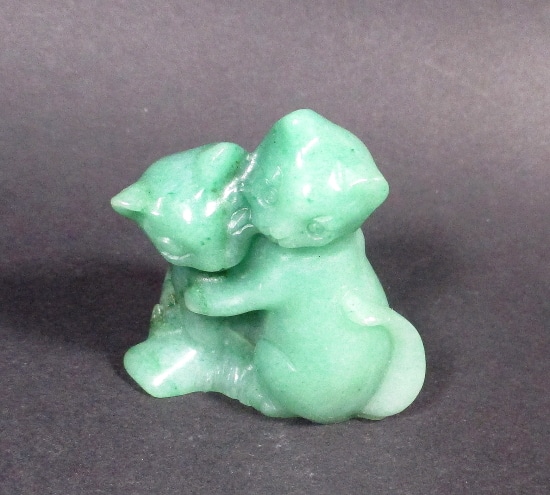 CV410 Green Aventurine Cats - The Rock Shed