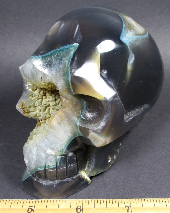 SK104 Brazilian Agate Skull - The Rock Shed